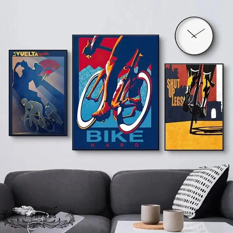 Nordic Vintage Live To Ride Bike Posters Sports Cycling Race Wall Art ...