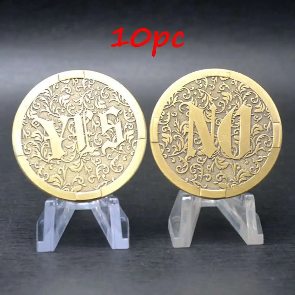 10pc Luck Bless Decision YES NO Flip Challenge Coin US Copper plating ...