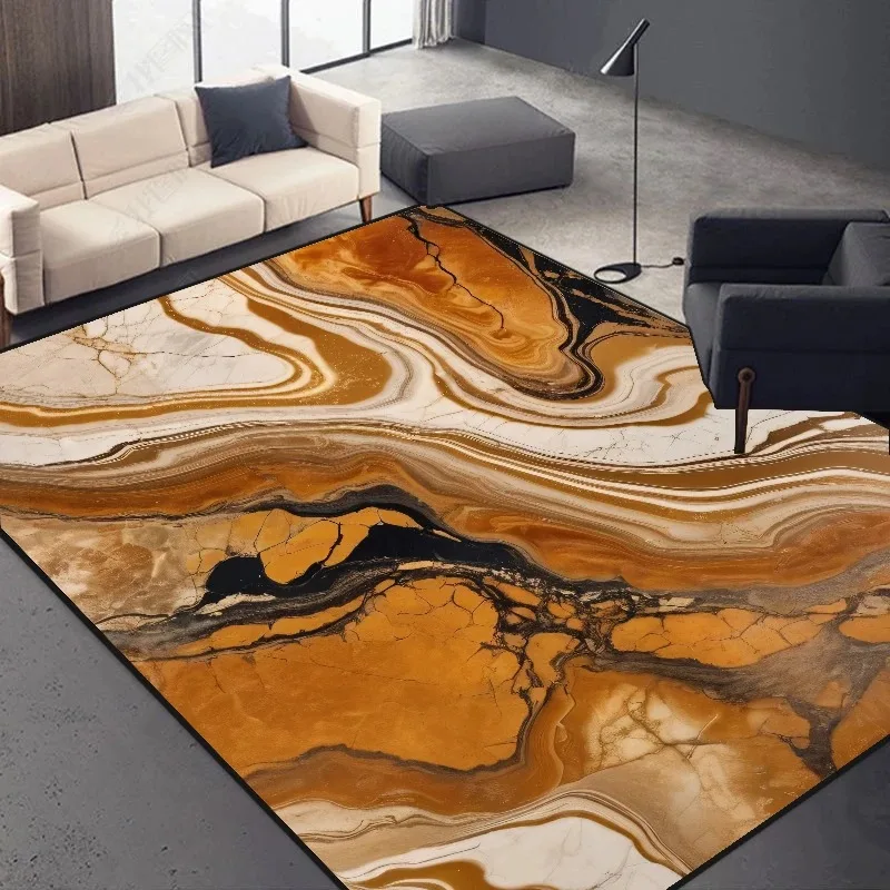 Modern-Abstract-Texture-Marble-Carpet-Living-Room-Decor-Luxury-Orange ...