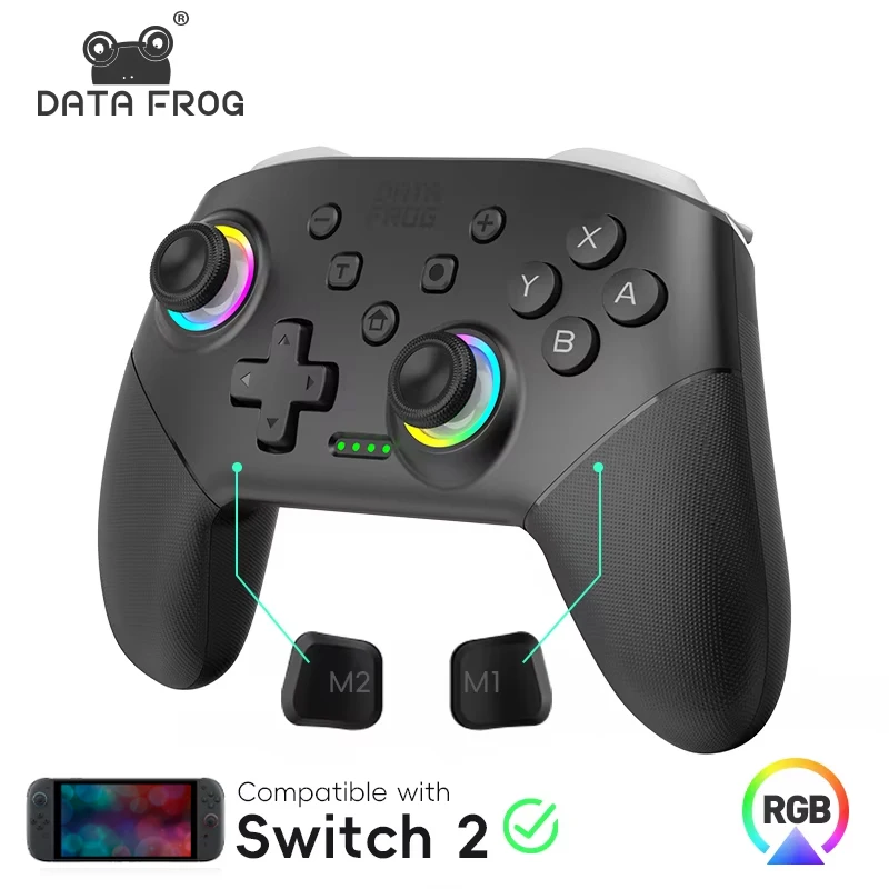 DATA FROG Wireless Pro Controller with Hall Effect Joystick Gyro Sensor ...
