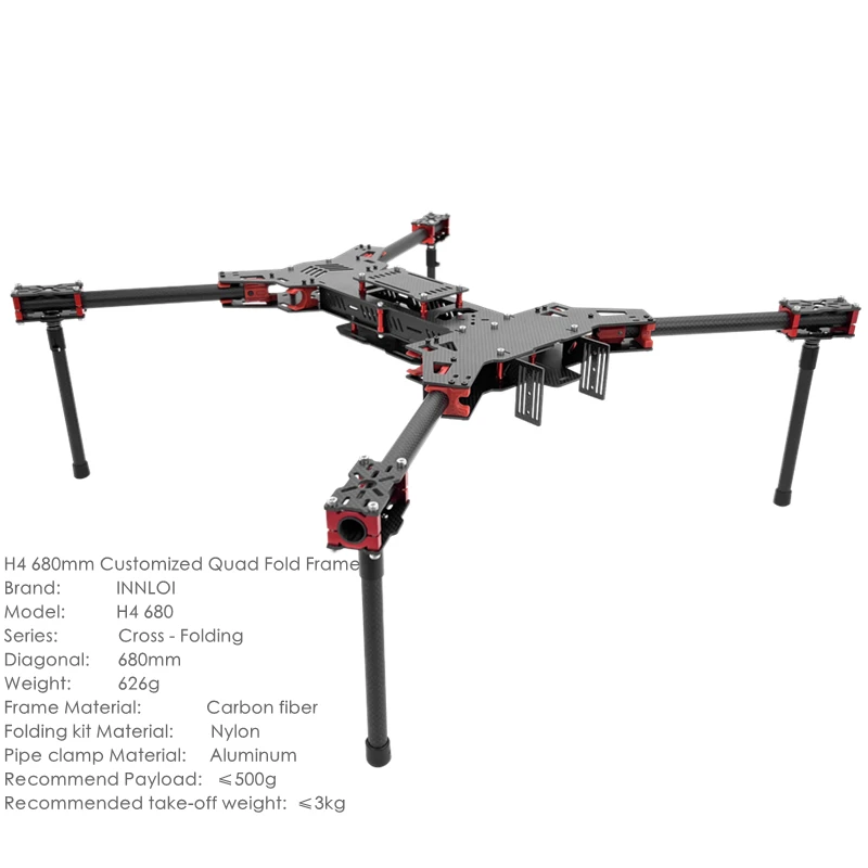 INNLOI-H4-680mm-Drone-Folding-Frame-H680-Alien-Cross-Fold-Quad-Carbon ...