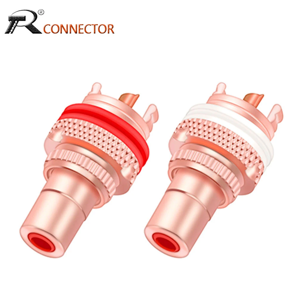 2Pcs/1Pair Copper CMC RCA Female Terminal Jack Socket AV Audio Video ...