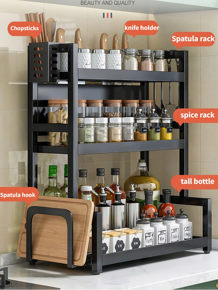 2-3Layers-Kitchen-Storage-Rack-Spice-Racks-Seasoning-Shelf-Condiments ...