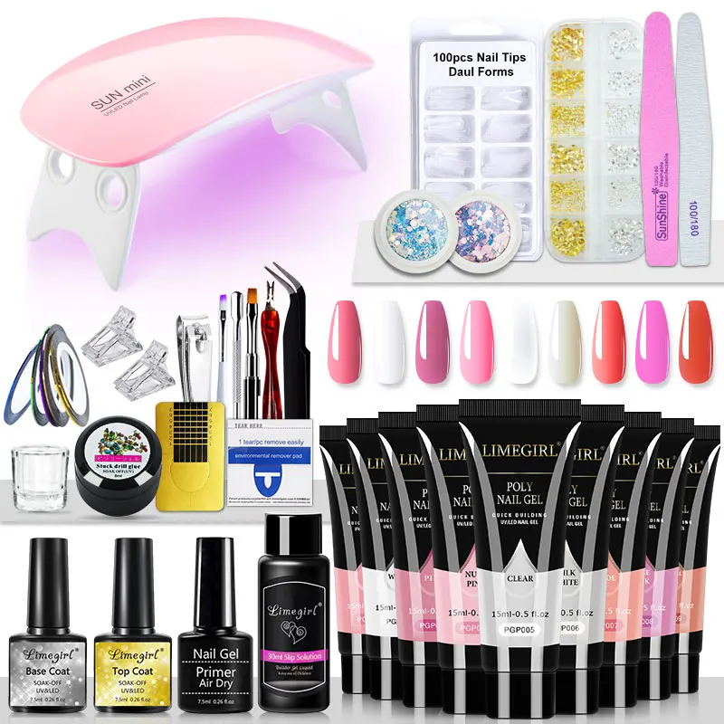 Limegirl Solid Color Poly Gel Nail Kit LM59 - Limegirlstore