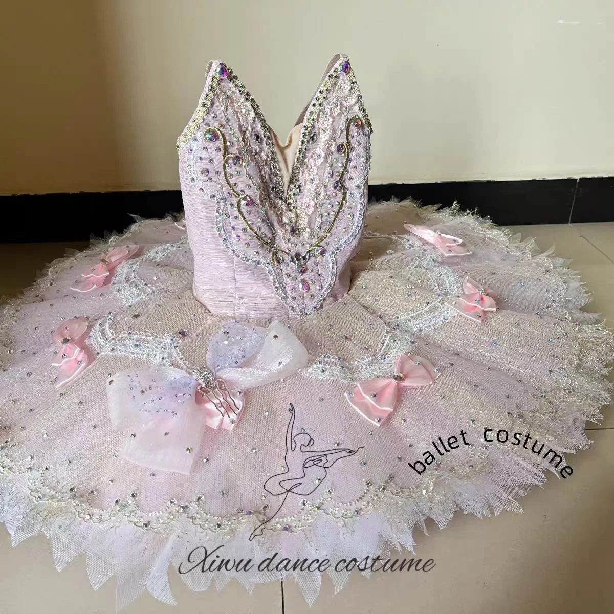 Lilac candy fairy variation female ballet dress performance tutu dress ...