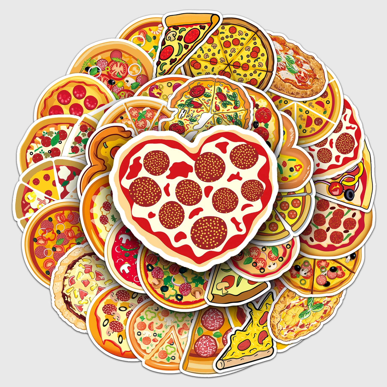 50pc Pizza series Cartoon Cute Graffiti Stickers Suitcase Laptop Guitar ...