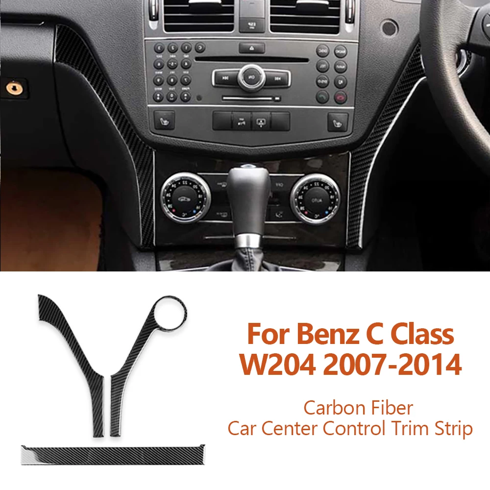 For-Mercedes-Benz-C-Class-W204-2007-2014-Carbon-Fiber-Car-Center ...