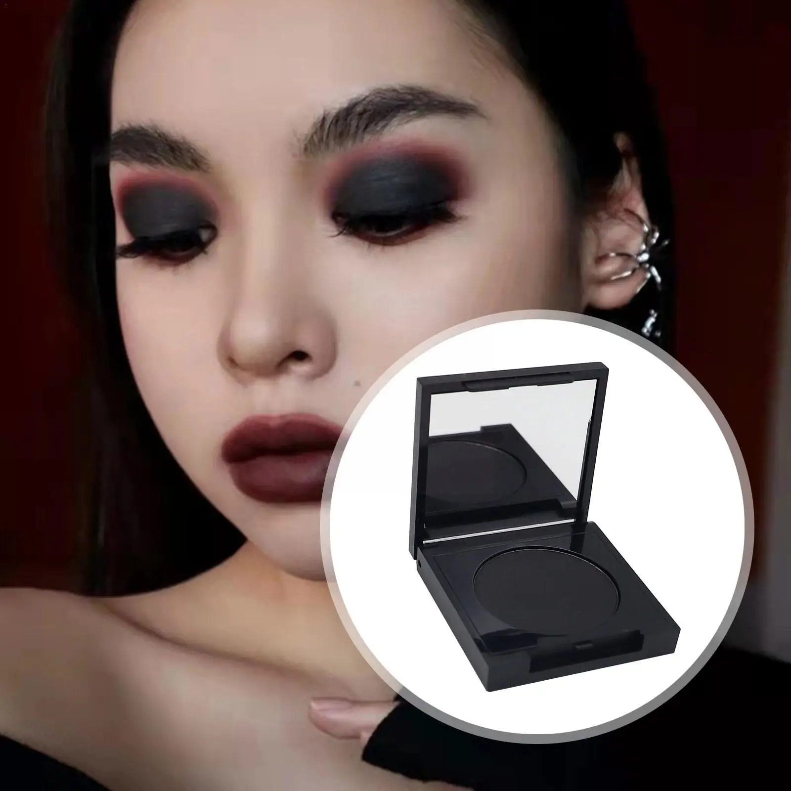 Smoky-Eyeshadow-Palette-Matte-Monochrome-Dark-Clown-Powder-Halloween ...