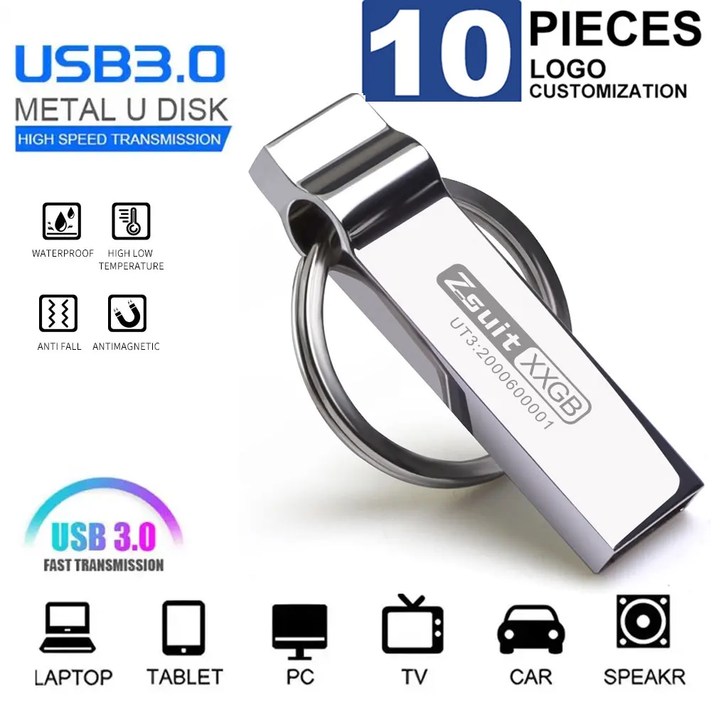 10PCS-Lot-USB-Flash-Drive-2-0-4G-Waterproof-Pendrive-3-0-64g-Metal ...