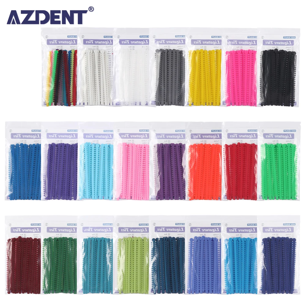 AZDENT-1000-Ties-20-Sticks-Dental-Orthodontic-Elastic-Ligature-Ties ...