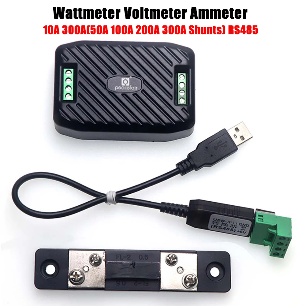 003/017 DC0 300V 10A/300A Voltmeter Ammeter RS485 Modbus Voltage ...