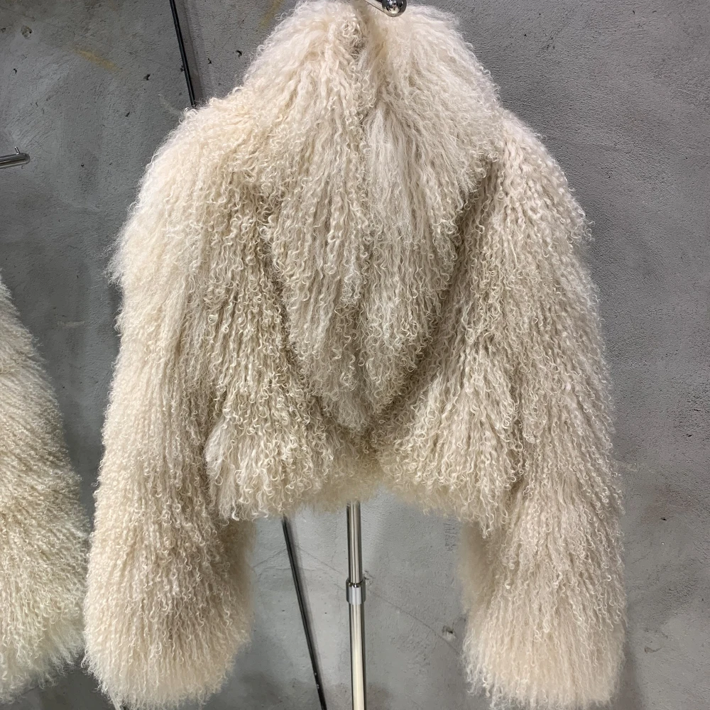 Sheep Fur Coats Real Lady Sheep Fur Coat Winter Warm Winter Natural Fur ...