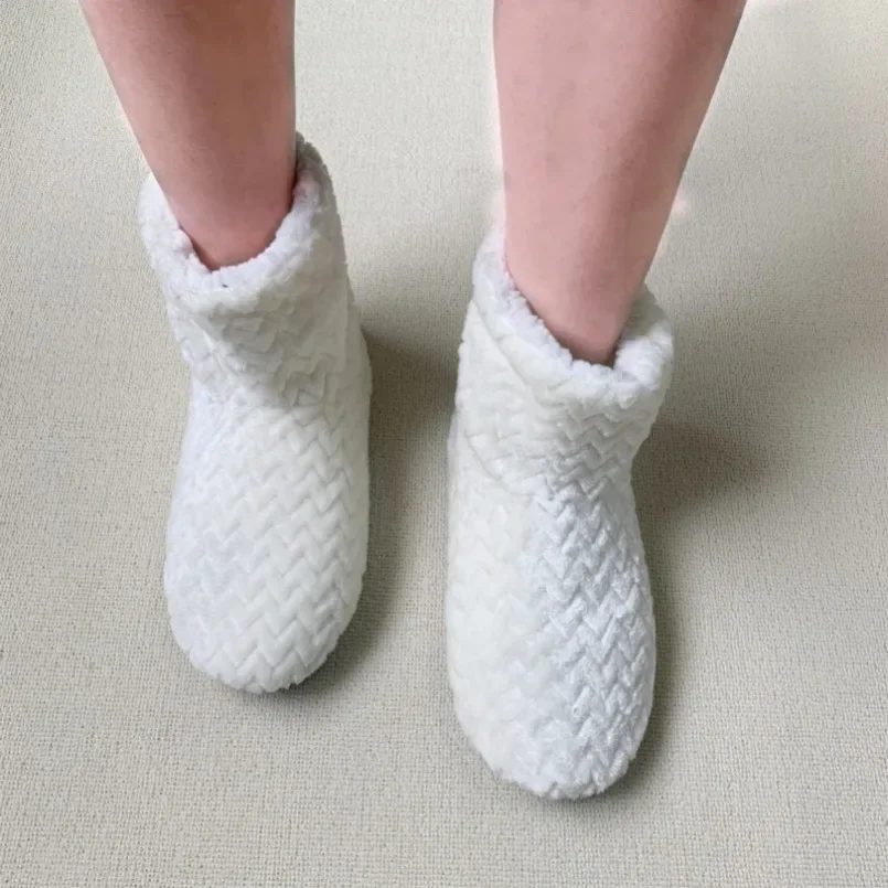 Botas-de-pantuflas-peludas-para-el-hogar-para-mujer-zapatos-c-lidos-de ...