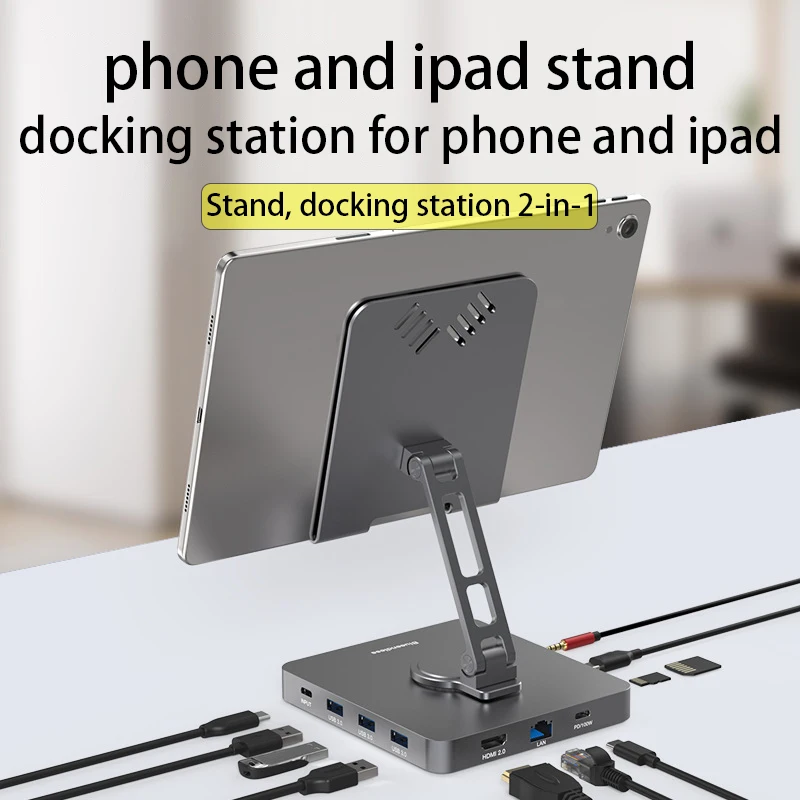 Folding-charging-tablet-stand-for-phone-with-HDMI-4K-60HZ-RJ45-1000M-PD ...