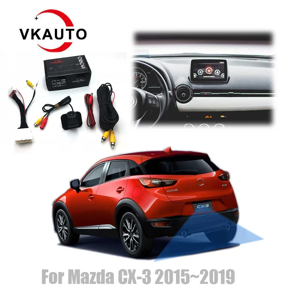 Vkauto Rear View Camera For Mazda Cx3 Cx-3 2015 2016 2017 2018 2019 C18 Adapter Cable For Add ...