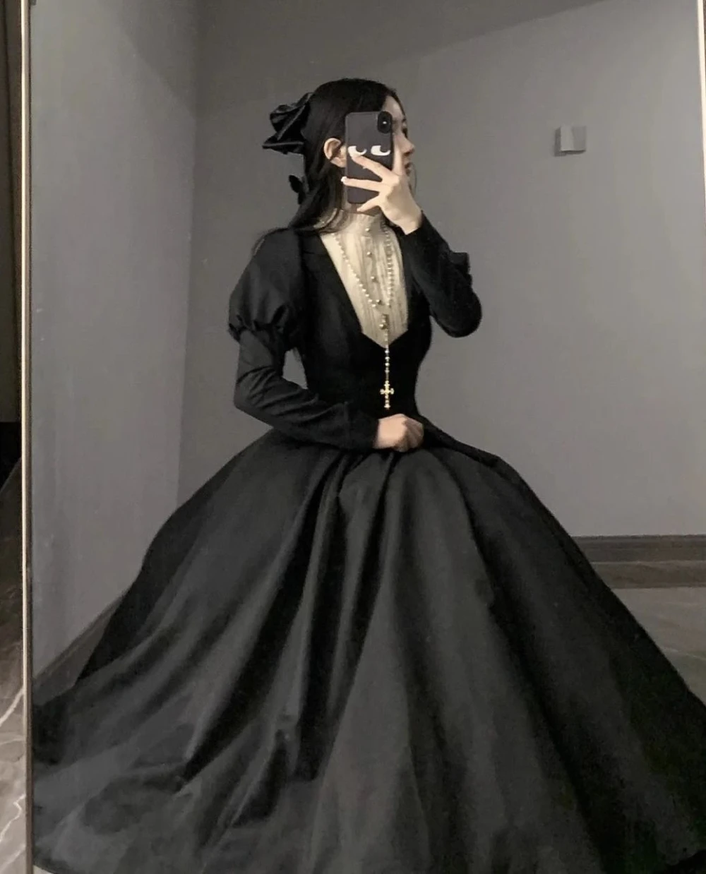 Coalfell-Vintage-Gothic-Black-Lolita-Dress-Slim-Fit-Long-Lolita-Long ...