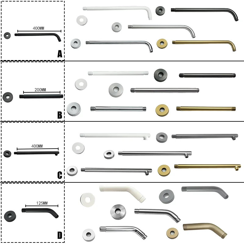 Stainless-Steel-Chrome-Color-Shower-Arm-Bathroom-Shower-Holder-Rod ...