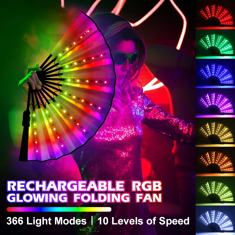 Rave-Festival-Hand-Fan-RGB-366-Modes-LED-Light-Up-Handheld-Fans-for ...