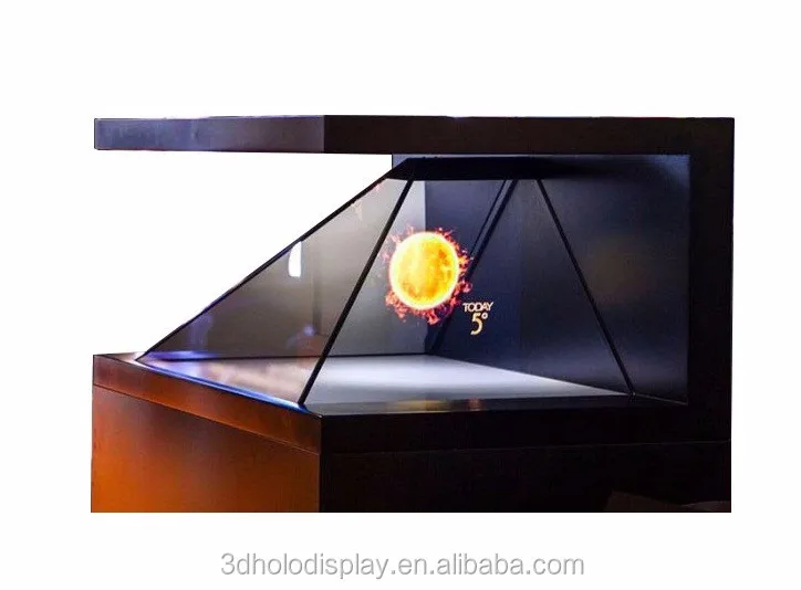Holographic Projection Screen 3D Hologram Advertising Showcase Pyramid ...