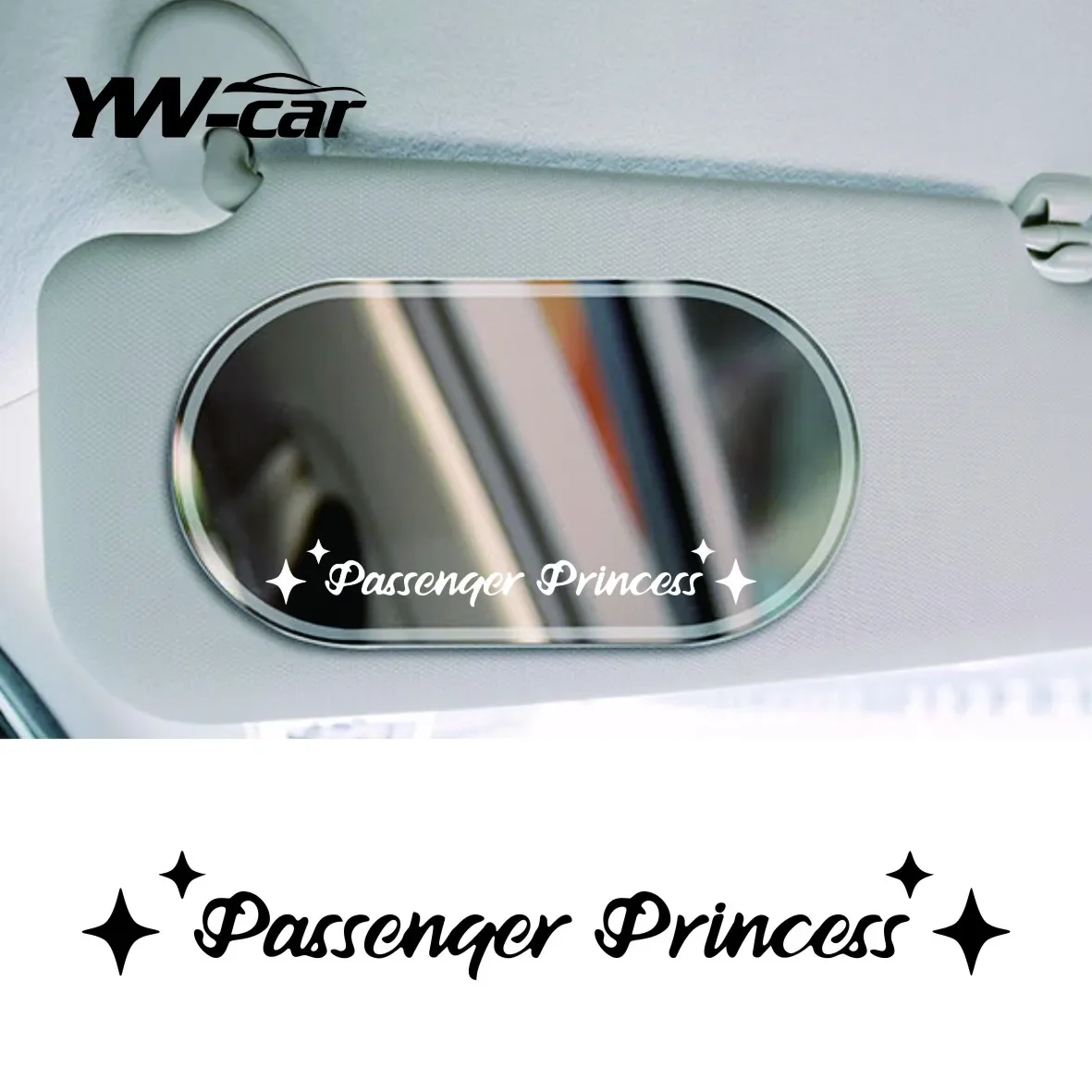 Passenger-Princess-Star-Car-Mirror-Sticker-Decal-Rear-View-Mirror-Auto ...