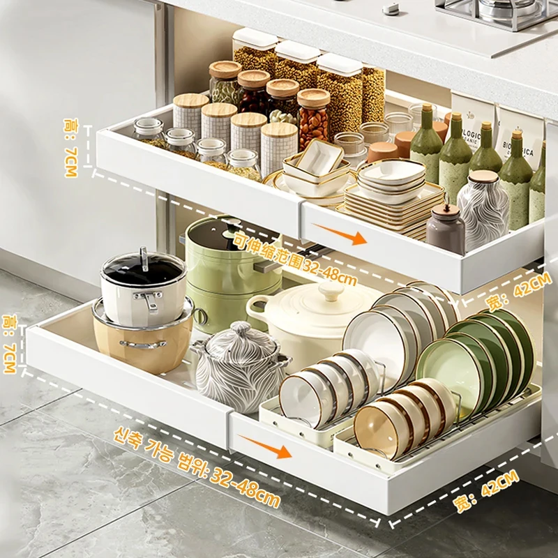 Scalable-Kitchen-Storage-Rack-Pull-out-Kitchen-Drawer-Type-Storage-Tray ...