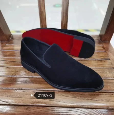 New In Red Sole Loafers for Men Flock Black Yellow Pu Derss Shoes for ...