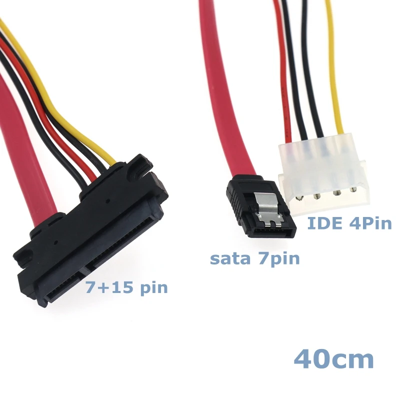 40cm-6Gb-s-SATA3-0-15pin-to-SATA-7pin-22pin-IDE-Molex-4Pin-Power-Data ...