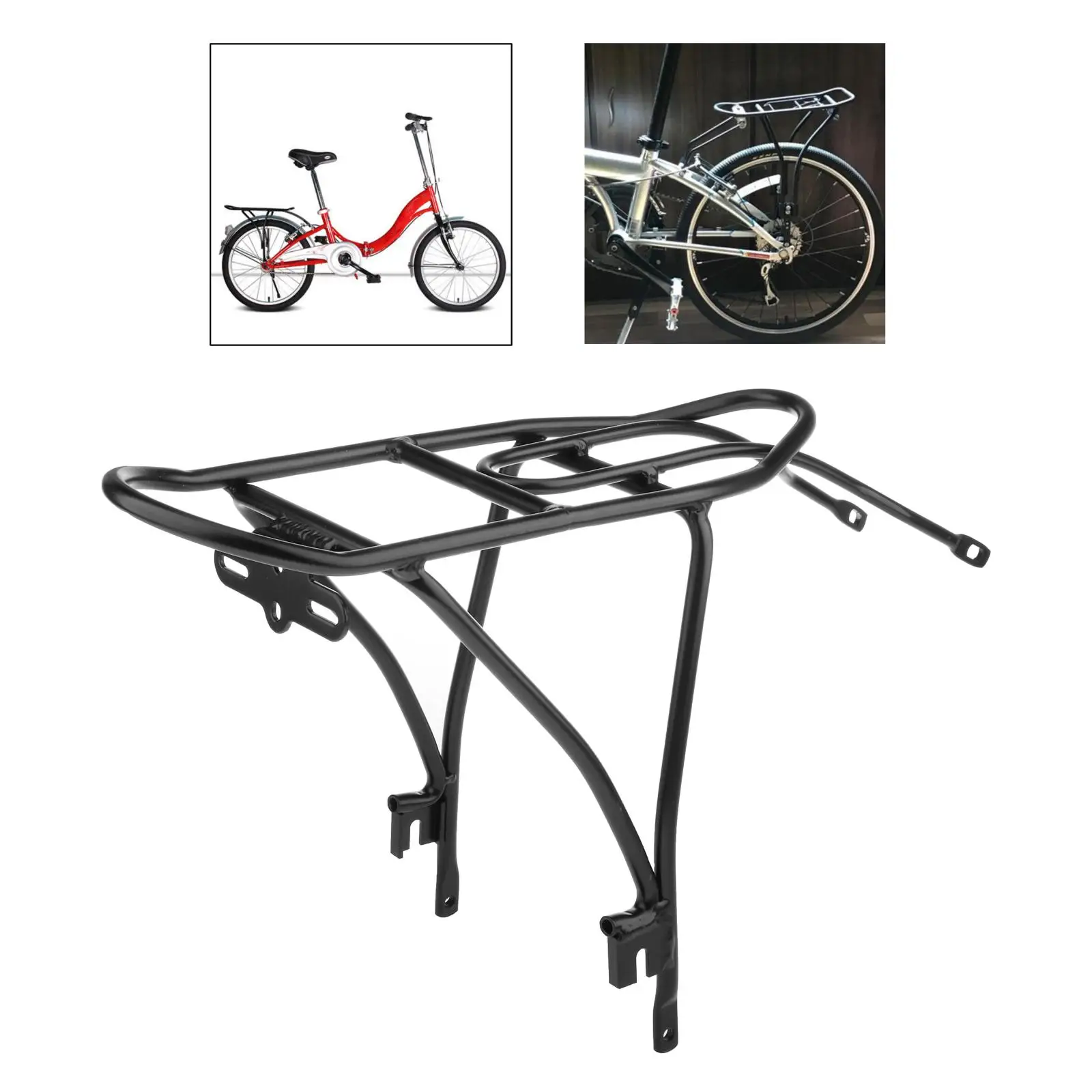 20inch Folding Bike Rear Rack Seat Post Mount Luggage Carrier Black ...