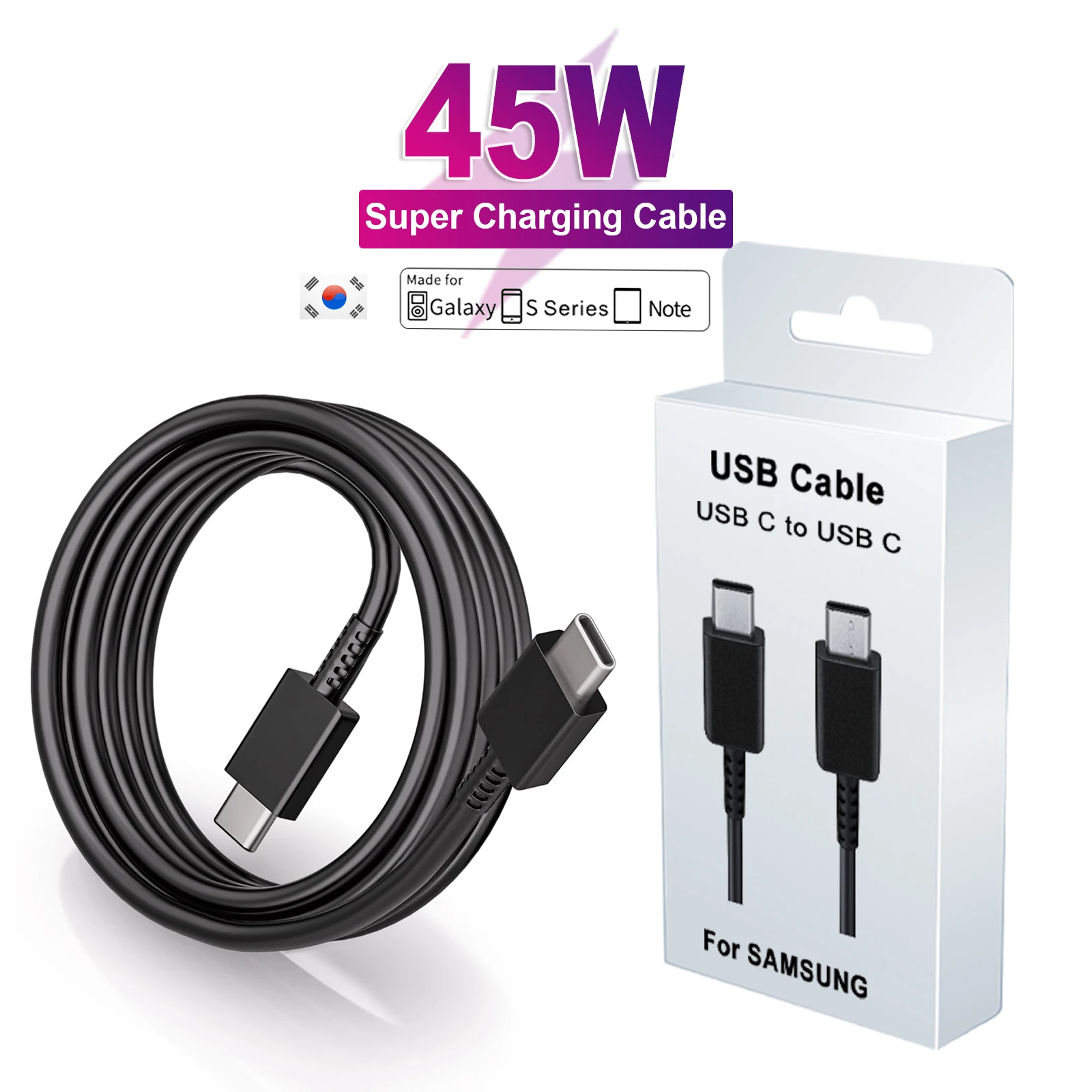 For Samsung 45W USB C To Type C Cable For Samsung Galaxy S24 S23 S22 ...