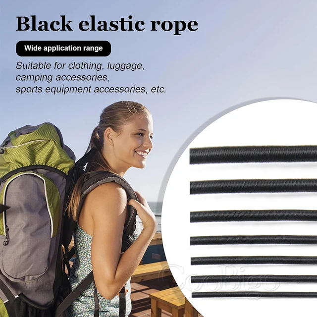 Bungee Cord Kayak 5-Meter Elastic Bungee Shock Cord (2.5-8mm) - Black ...