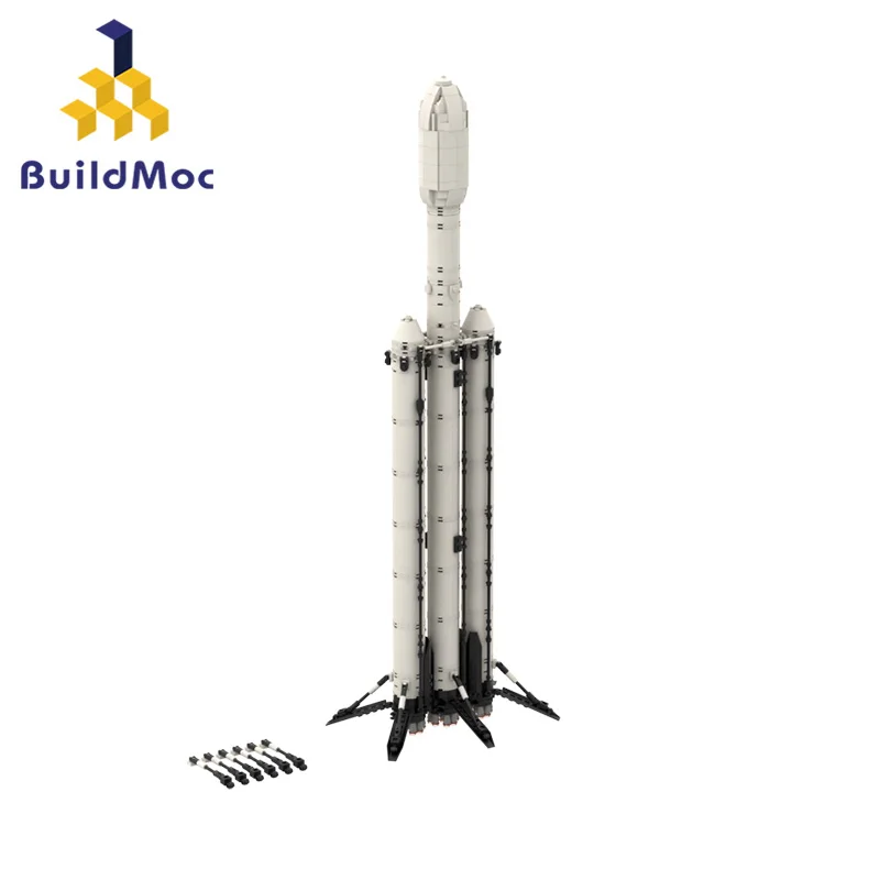 MOC-Idea-Rocket-SpaceX-Falcon-Heavy-Saturn-V-Scale-Building-Blocks-Kit-Assemble-Spaceship-Bricks ...