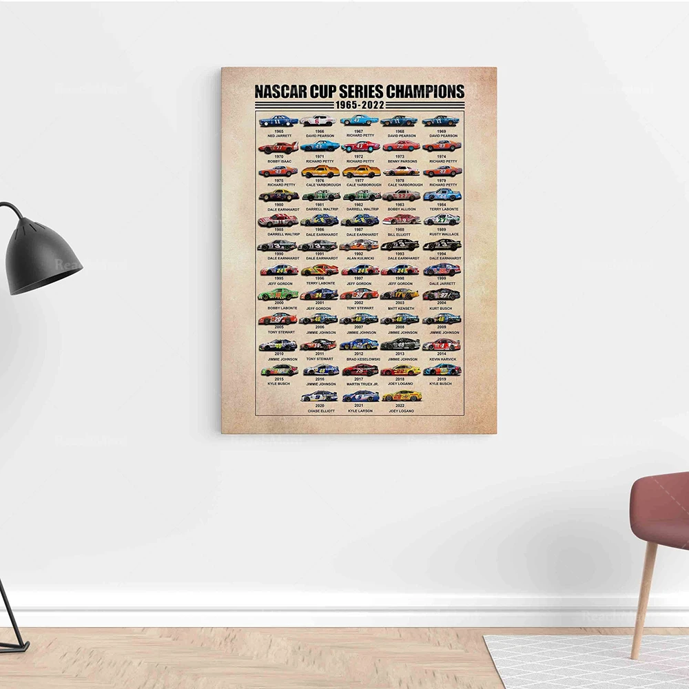 Series-Champions-Canvas-Car-Racing-Canvas-Nascar-Gift-Poster-Auto ...