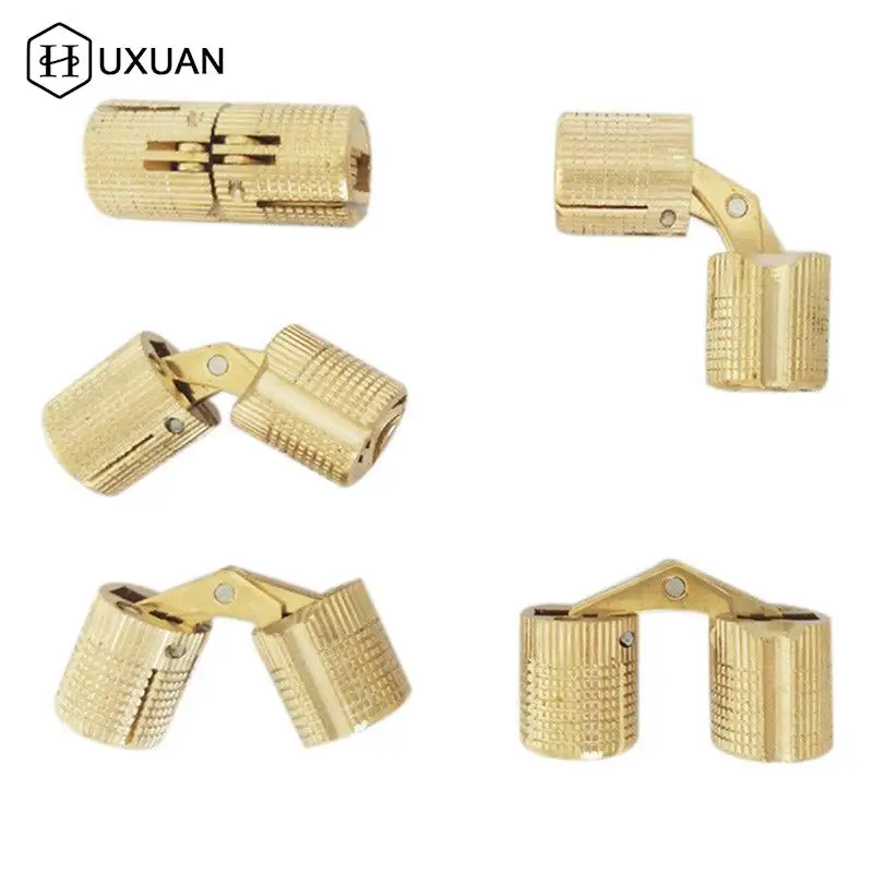 2PCS 8/10/12mm Brass Hidden Barrel Hinge Invisible Hinge Concealed ...