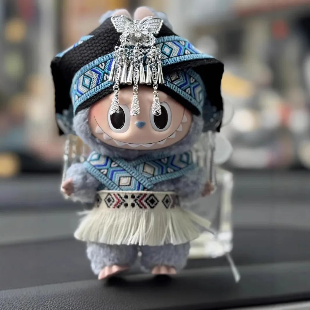 For Labubu Clothes Doll Accessories Zhuang Ethnic Clothing Headwear for ...