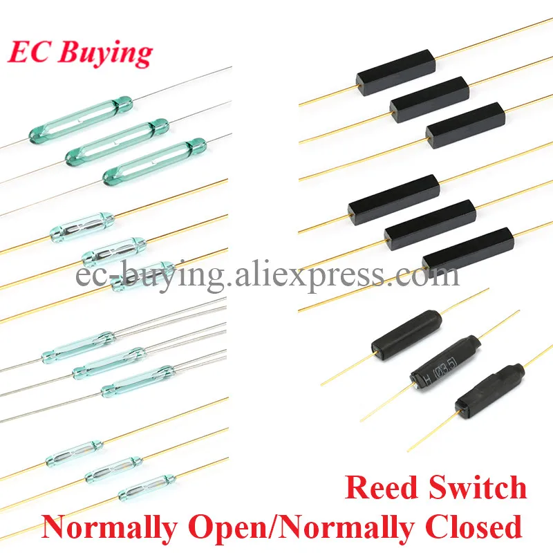 10pcs-Reed-Switch-Magnetic-Switch-Normally-Open-Normally-Closed-NO-NC ...