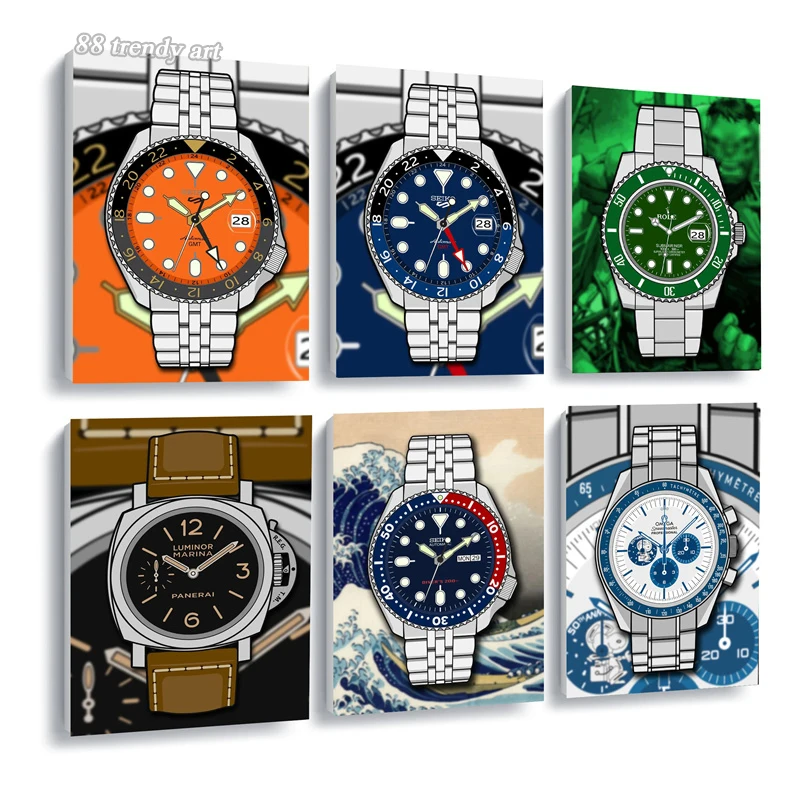 Watch-Mechanical-Watch-Art-Canvas-Painting-Cool-Watch-Luxury-Posters ...