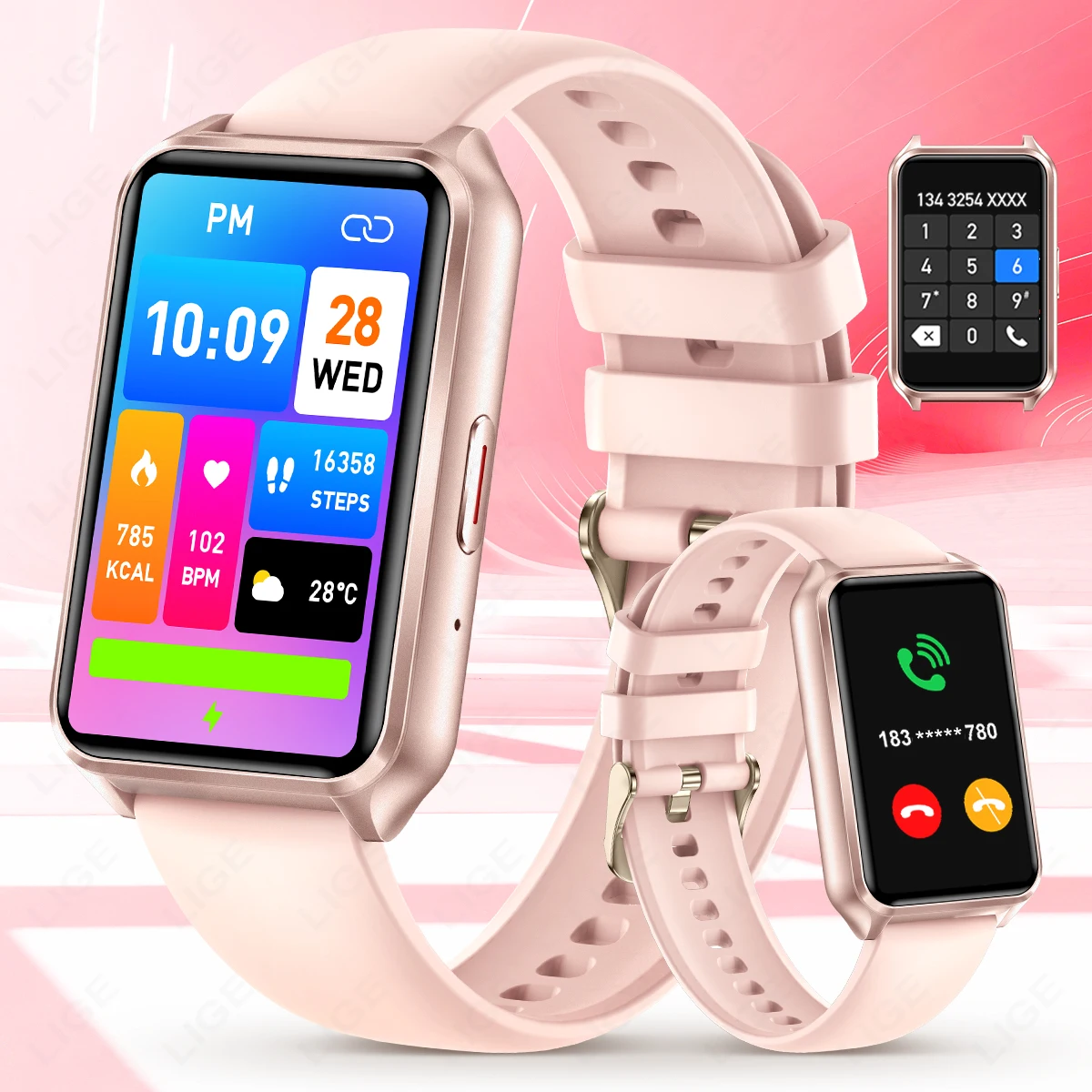 LIGE-Women-Smart-Watch-Fashion-Men-Gift-Sports-Fitness-Heart-Rate ...