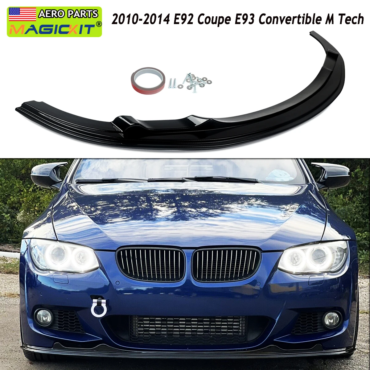 For-BMW-E92-E93-LCI-Front-Bumper-Lip-Body-Kit-Spoiler-Splitter-Bumper ...