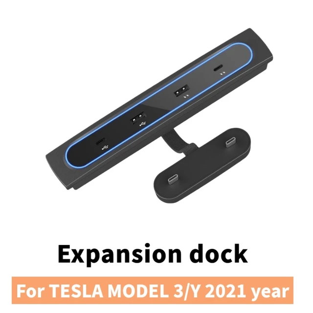 2022 For Tesla model 3/Y Central Control Storage Box Expansion Dock USB ...