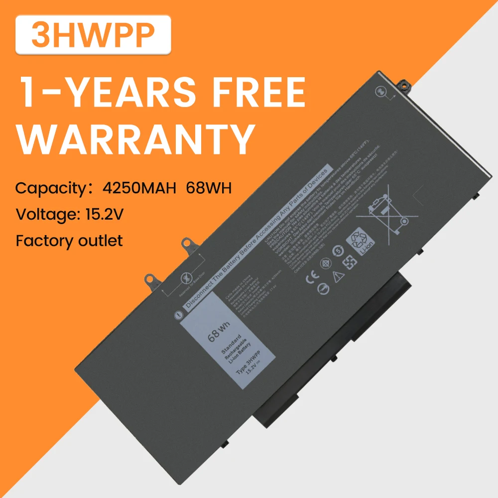 New-3HWPP-Laptop-Battery-For-Dell-Latitude-5401-5501-5410-5411-5510 ...