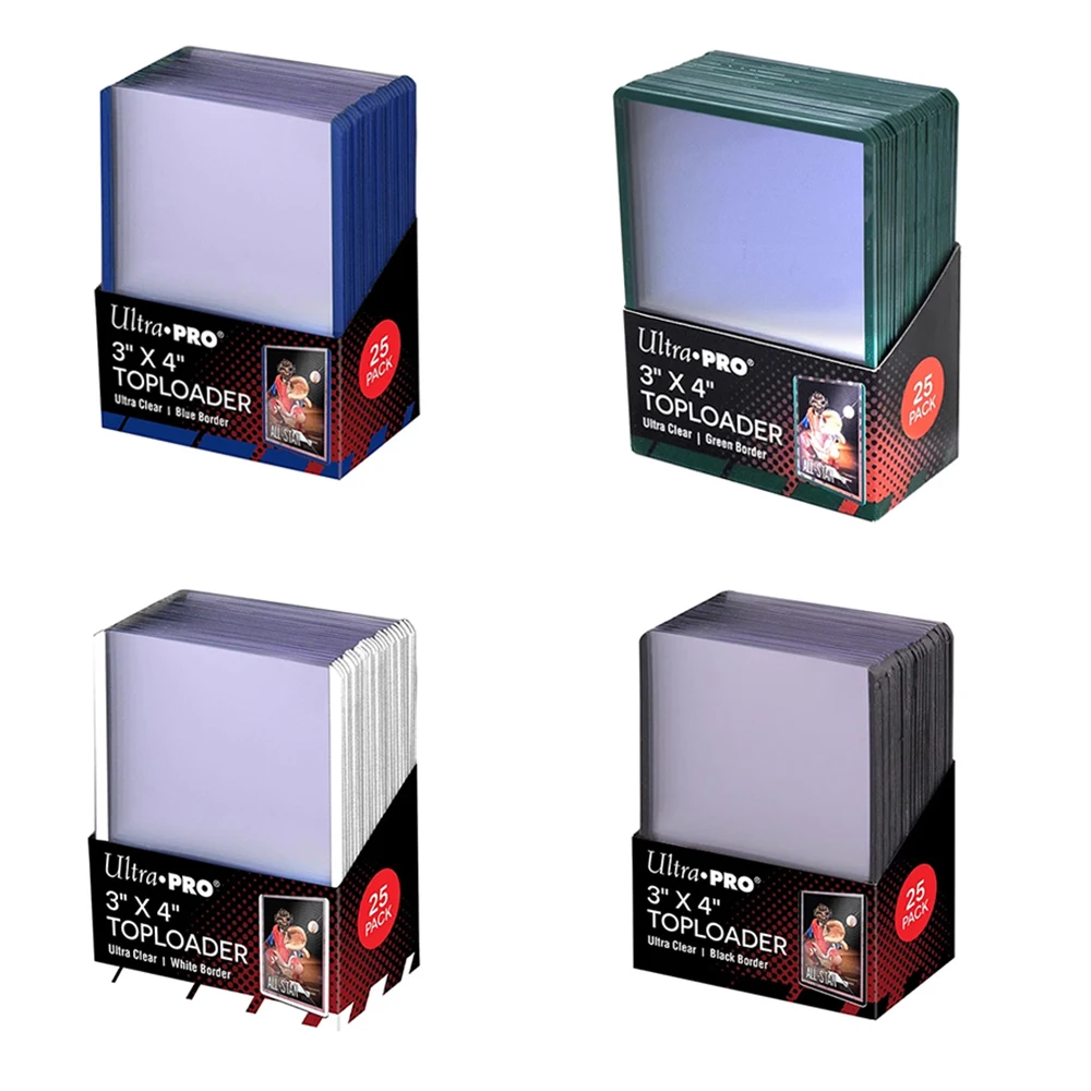 3-x-4-Colored-White-Blue-Green-Black-Border-Toploaders-25ct-for ...