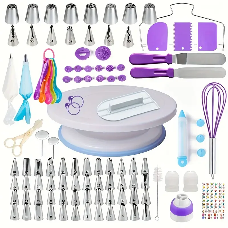 137PCS Cake Turntable Set Professional Cake Decorating Kit Tools Cake ...