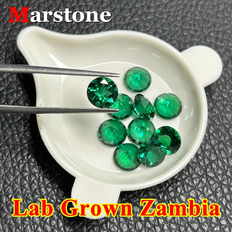 Gema verde cultivada en laboratorio de Zambia, pera redonda, Esmeralda ...