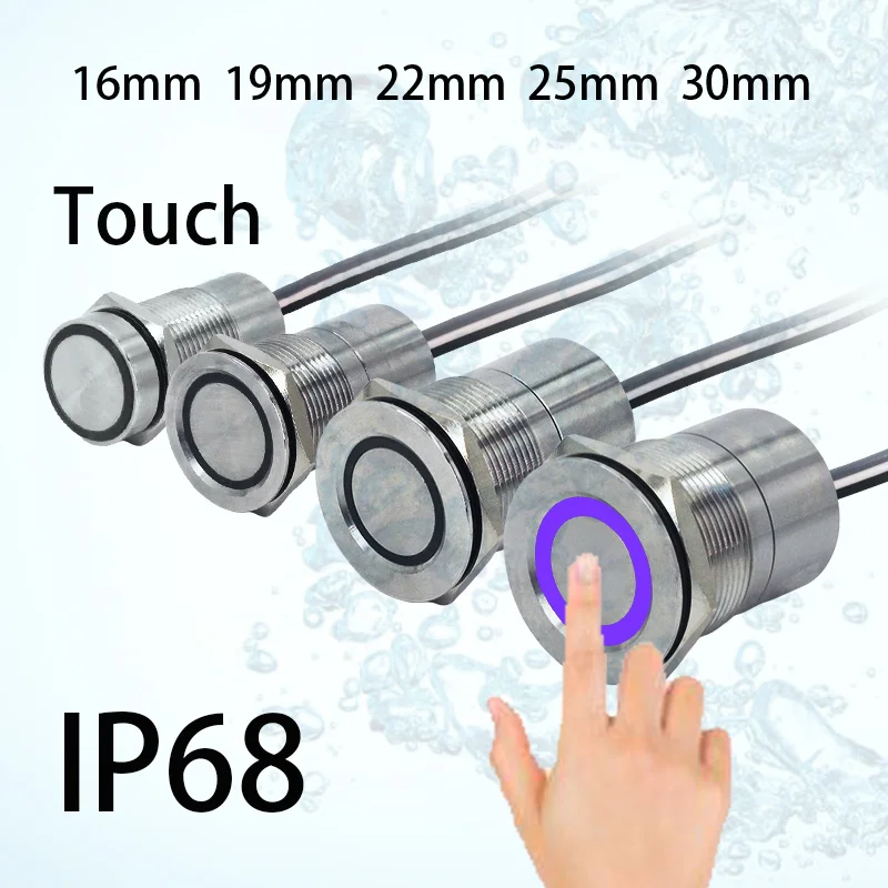 Electrical IP68 Touch Switch Waterproof Button Led Momentary Induction ...