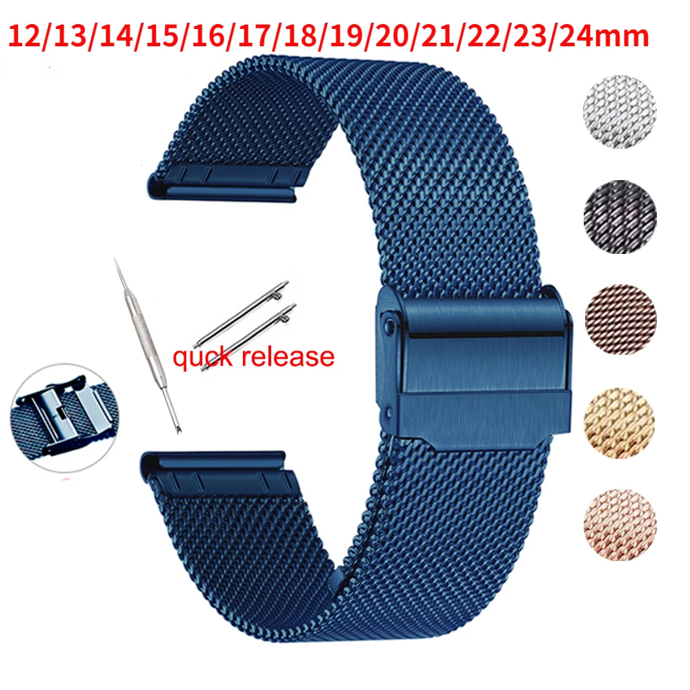 Mesh-Watch-Band-For-Seiko-For-DW-Watch-Milanese-Strap-10mm-12-14-16 ...