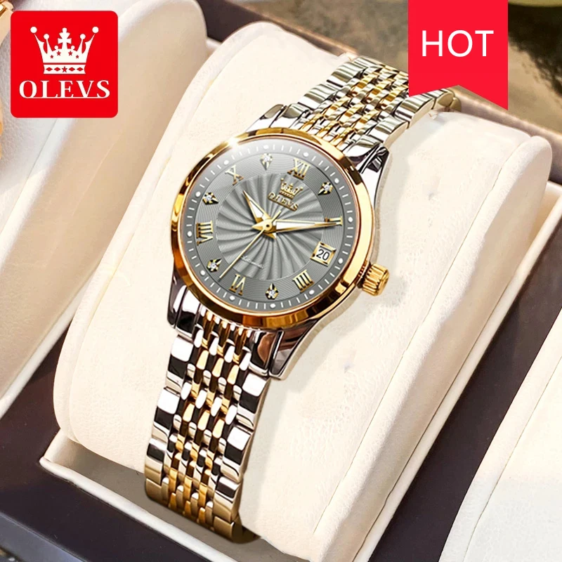 OLEVS-reloj-mec-nico-de-acero-inoxidable-para-mujer-accesorio-de-lujo ...