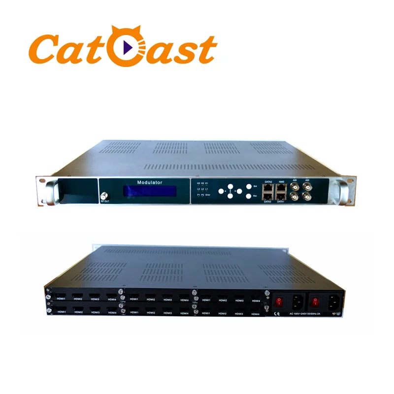 RF Encoder Modulator 24 Channels to 16 Carriers ISDBT DVBT Dual Power ...