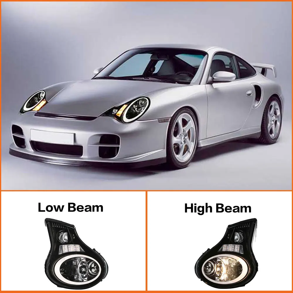 Akd estilo do carro faróis para porsche 996 turbo 1998 2004 led lâmpada ...