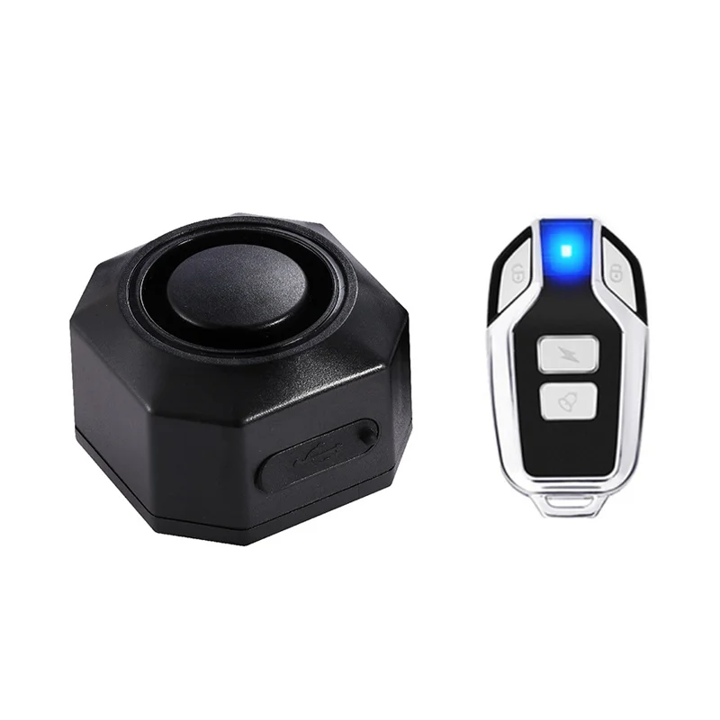 Wireless Waterproof Bike Vibration Alarm USB Charging Remote Control ...