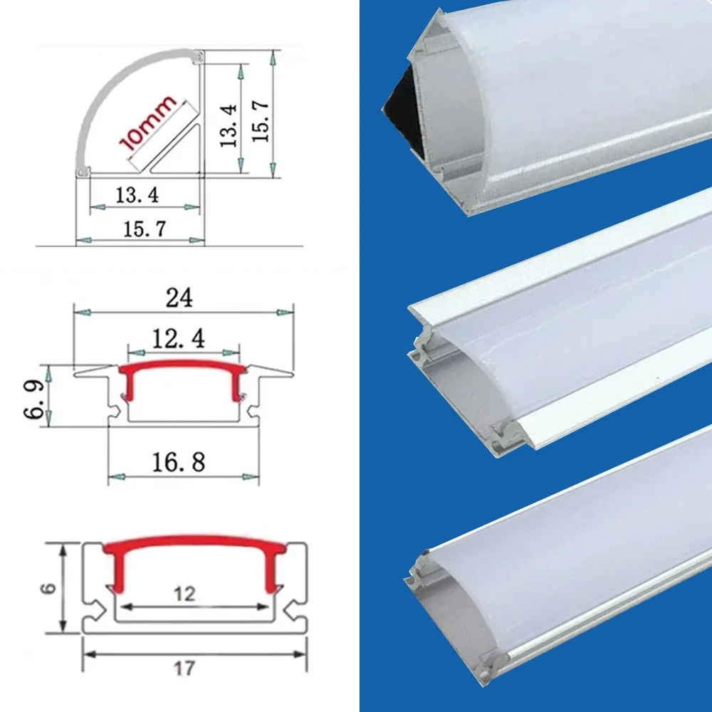 0.5m V/U/YW Shape LED Aluminum Profile For Led Strip Aluminium Channel ...